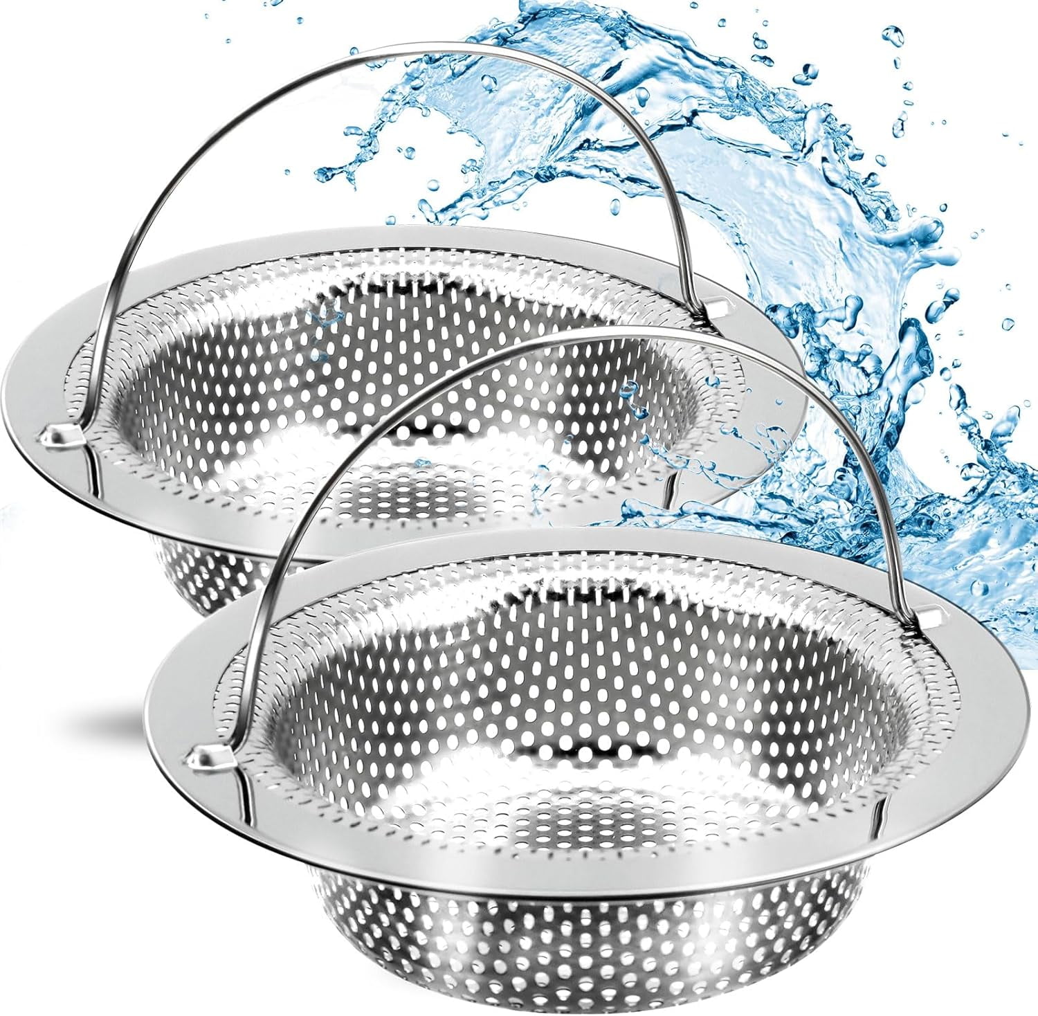 Behome 2 Pack Kitchen Sink Strainer, Stainless Steel Sink Drain ...
