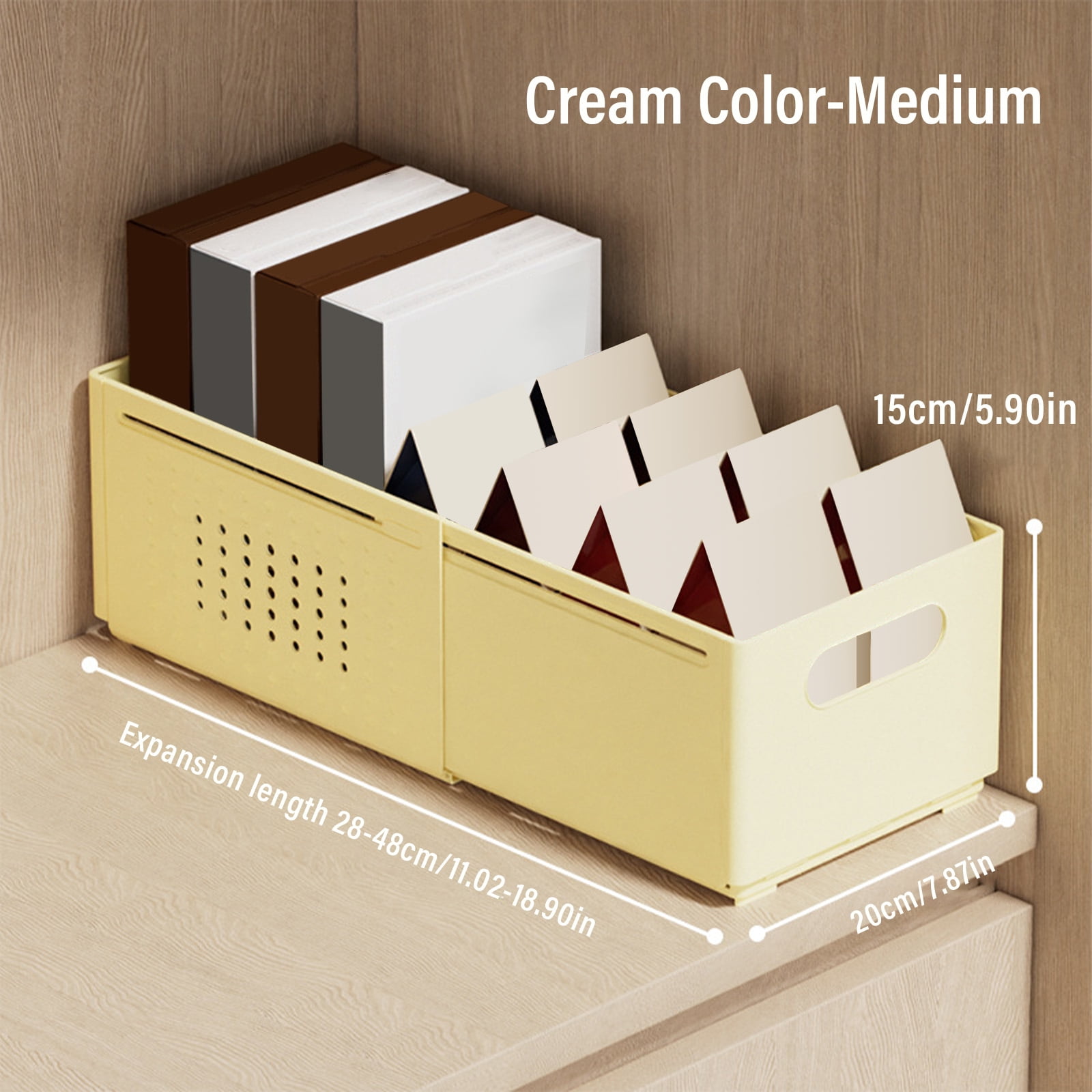 sinkoo 1PCS Expandable Stackable Storage Box, Adjustable from 11-18.8 ...