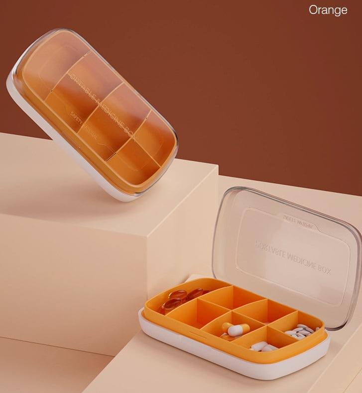 sinkoo 1PCS Travel Pill Organizer, 7 Compartments Portable Pill Case ...