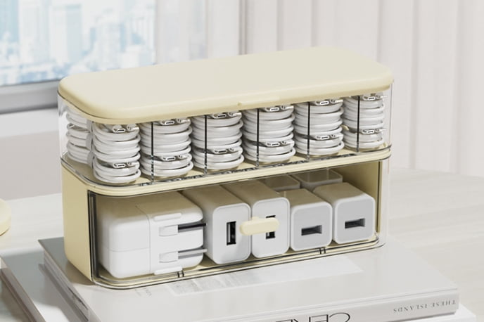 Sinkoo Cable Storage Box Organizers and Storage With Cover, Data Cable ...