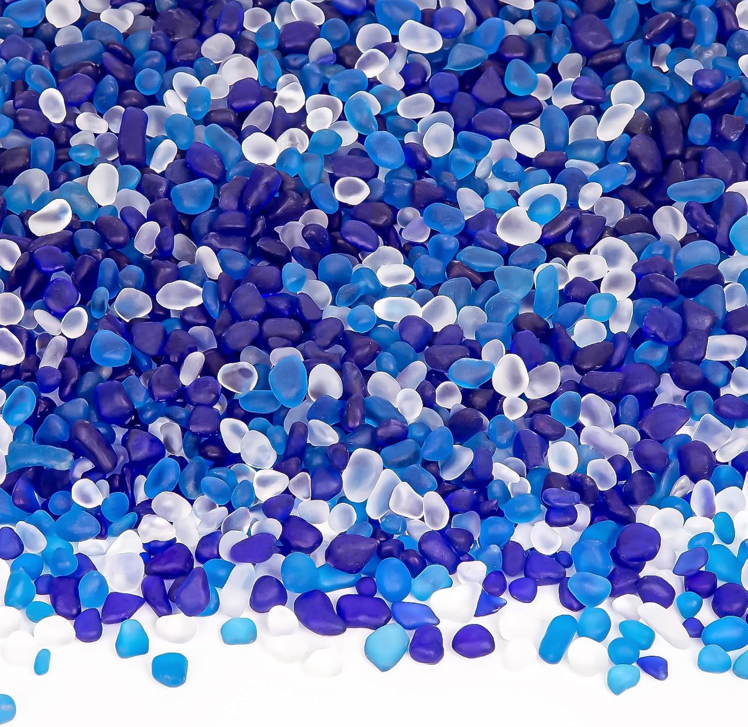 sinkoo Sea Glass Stones for Crafts About 1LB (405g/14.28oz) Glass ...