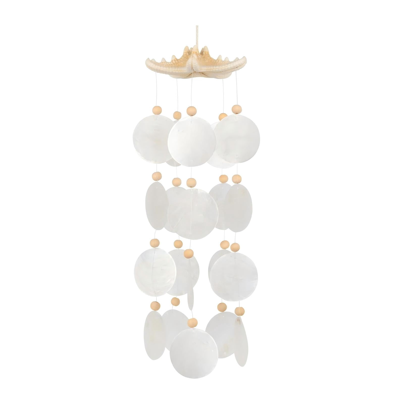 sinkoo Sea Shells Wind Chimes - Handcrafted White Capiz Shells ...