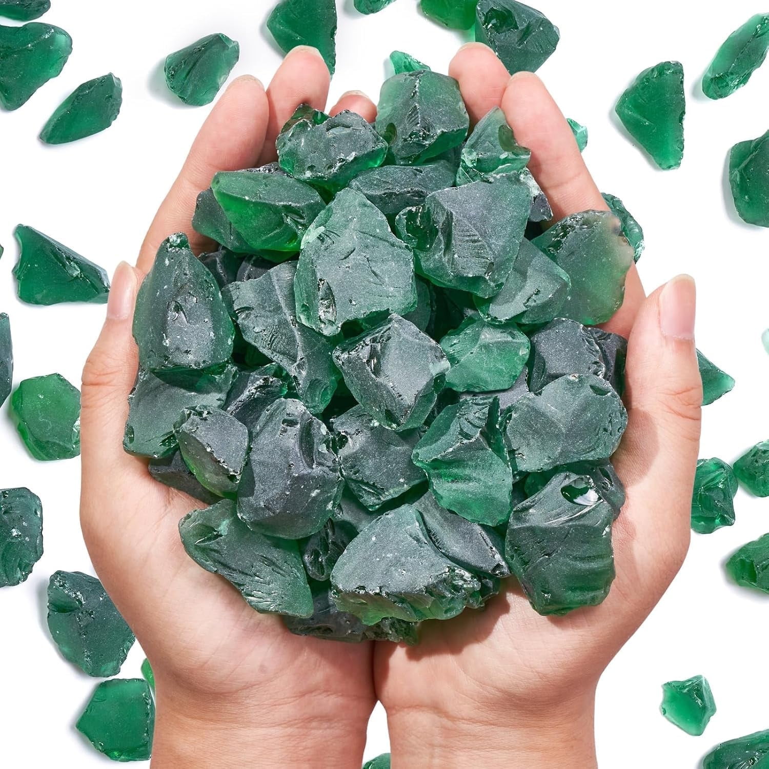 sinkoo Versatile Frosted Sea Glass Block - 11oz Green Vase fillers ...