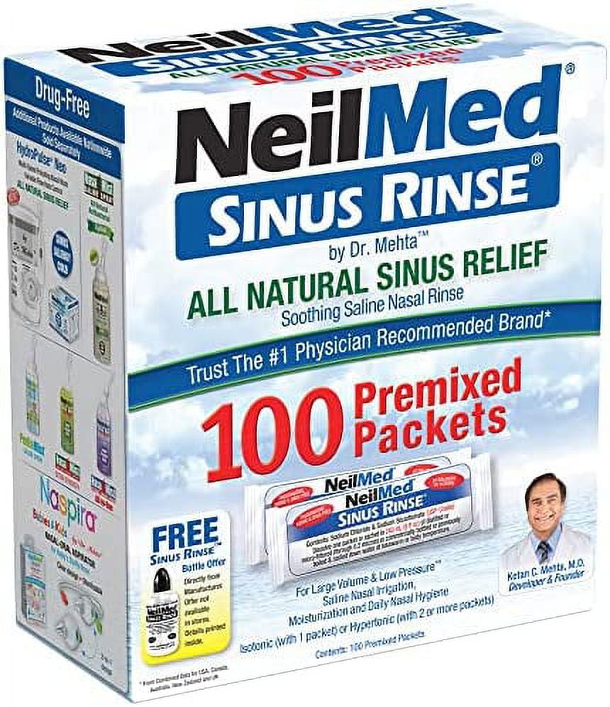 sinus rinse all natural relief premixed refill packets 100 count (pack ...