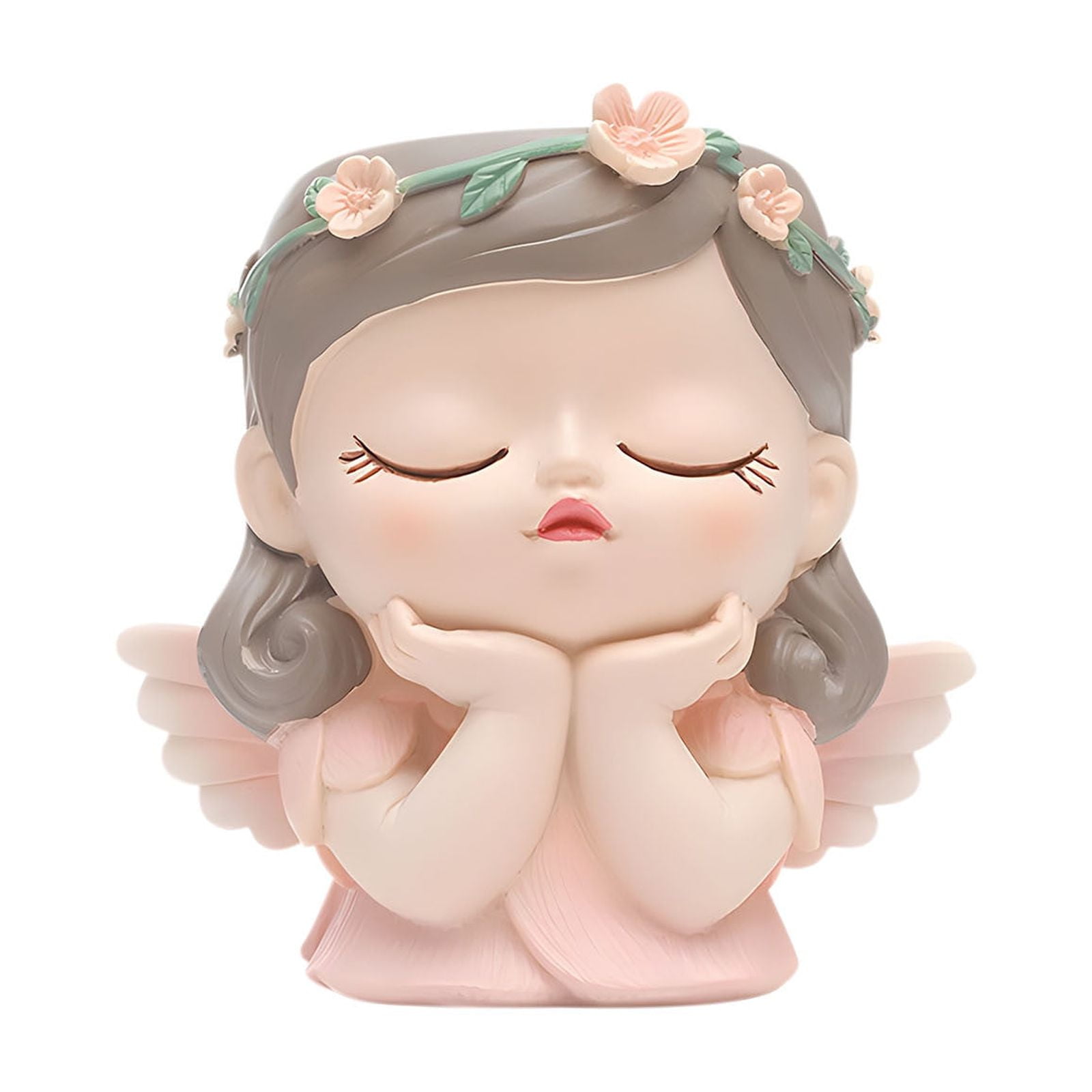 siubich Cute Head Planter Pot Resin Succulent Planter Little Girl ...