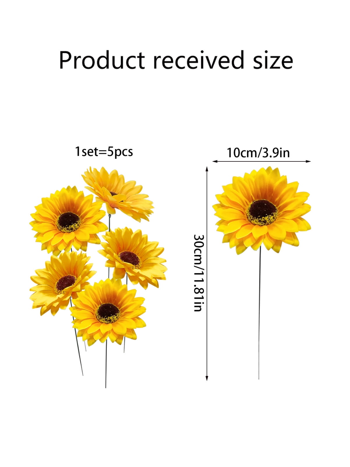 siubich Garden Stakes Decorative, Sunflower Flower Garden Stakes,Metal ...