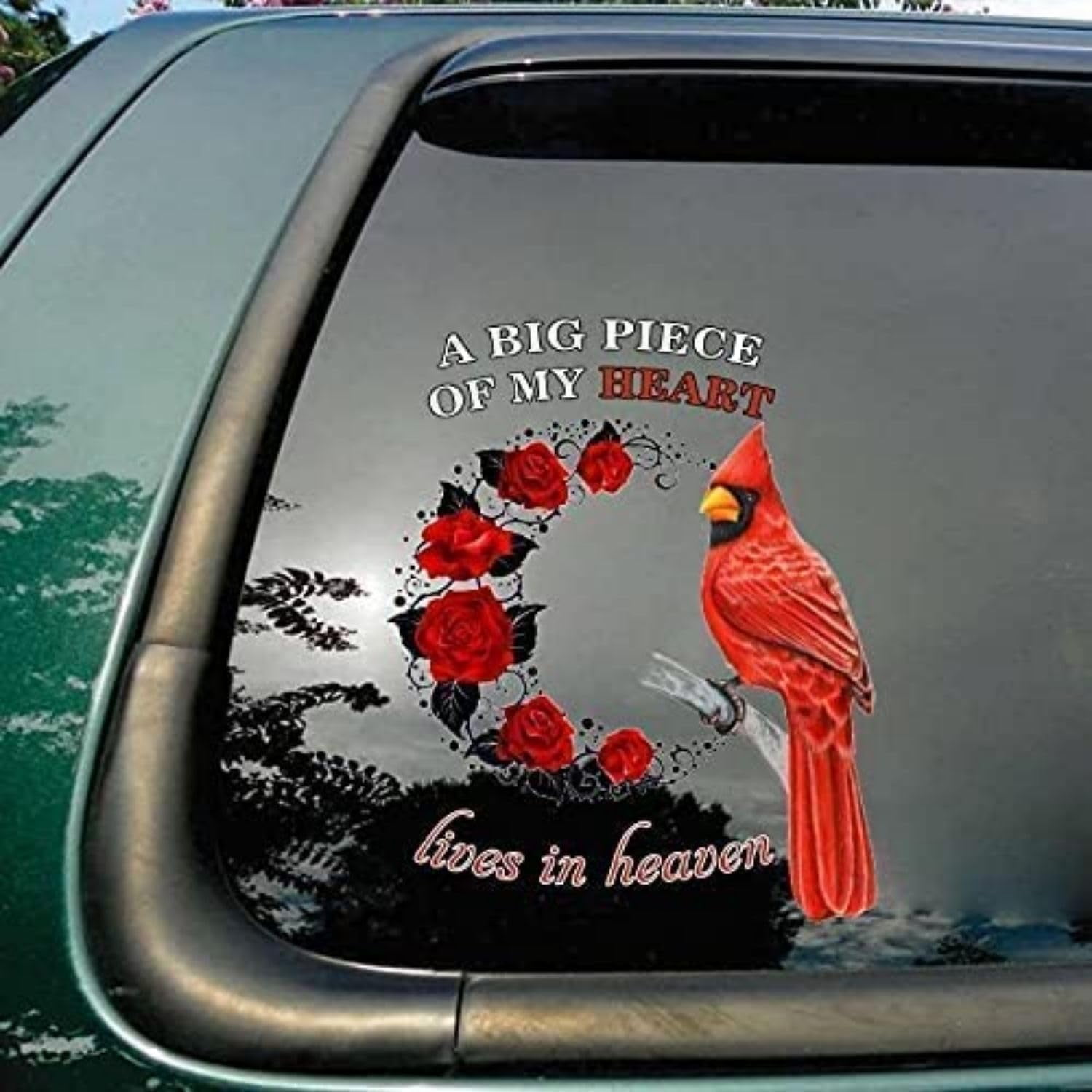 sivlana Waterproof Plastic Roses Moon Red Bird Automotive Decals ...