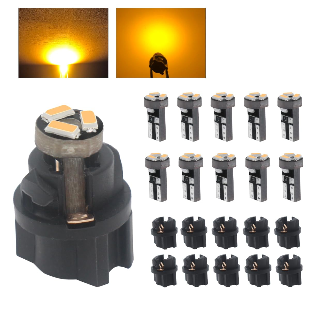 siweex T5 LED bulbs Yellow 74 73 37 2721 Car Dashboard Instrument Panel ...