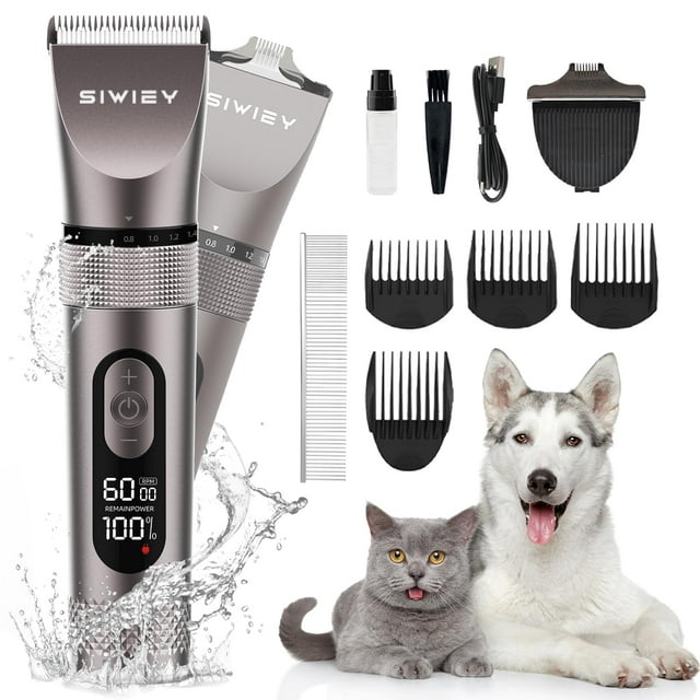 siwiey 2 in 1 Dog Grooming Clippers with Small Trimmer, 3-Speed High ...