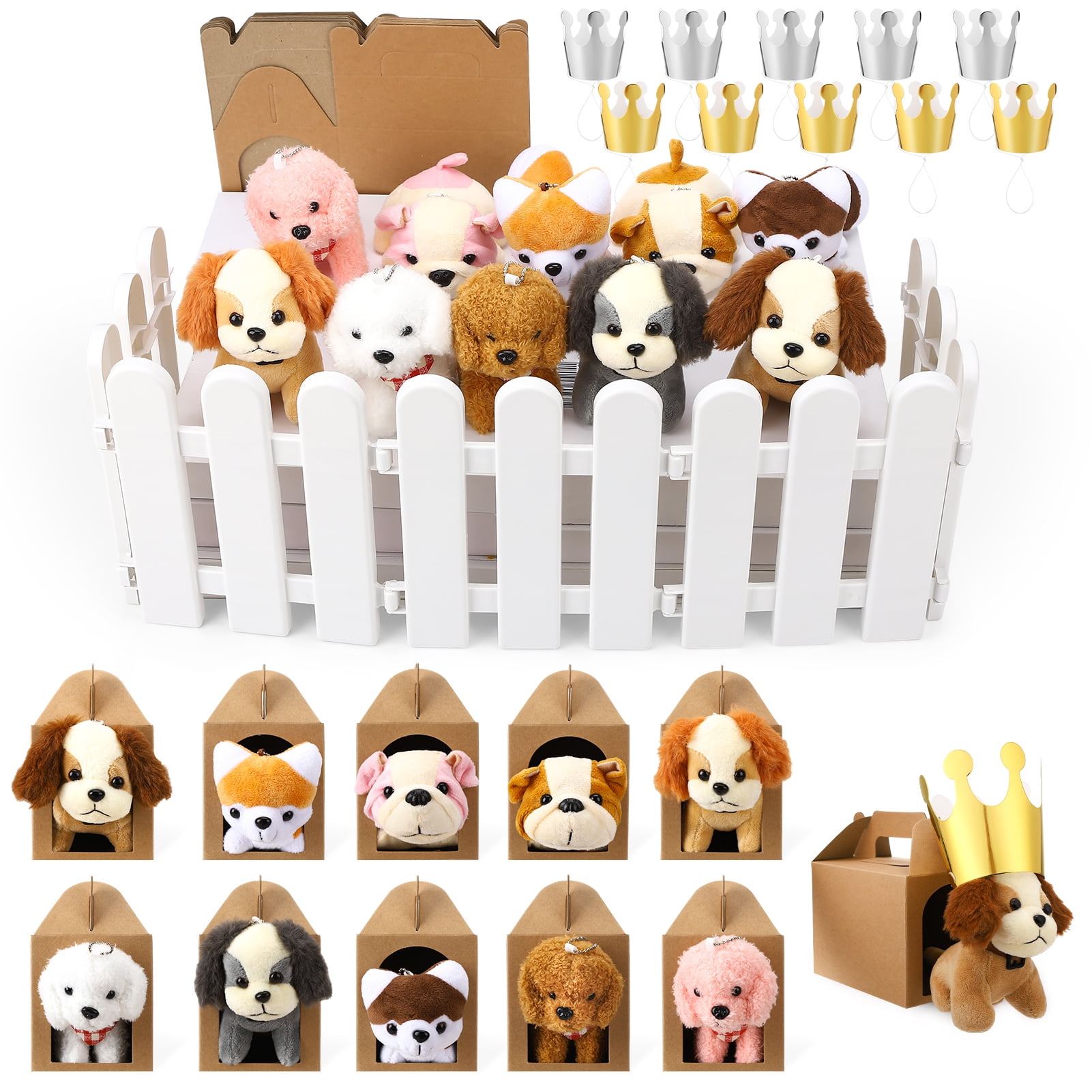 sixwipe 36 Pcs Mini Stuffed Animals Toy, Adopt A Puppy Party Favor Set ...