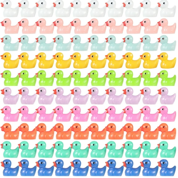 200 Pcs Glow In The Dark Goose Figurines, Mini Cartoon Resin Gooses ...