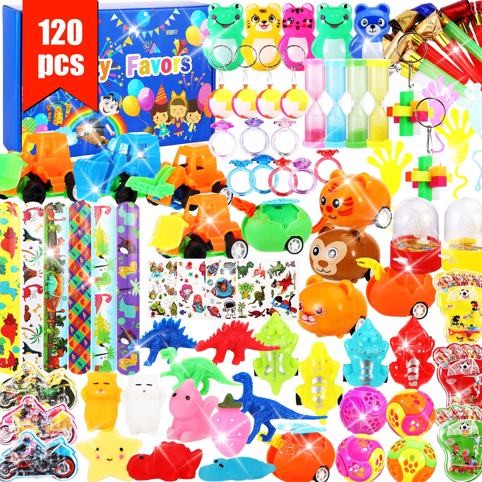 Sixwipe 120 PCS Mini Kid's Party Favors Fidget Toys, Rewards, Stocking, Pinata Fillers (Ages 3 ...
