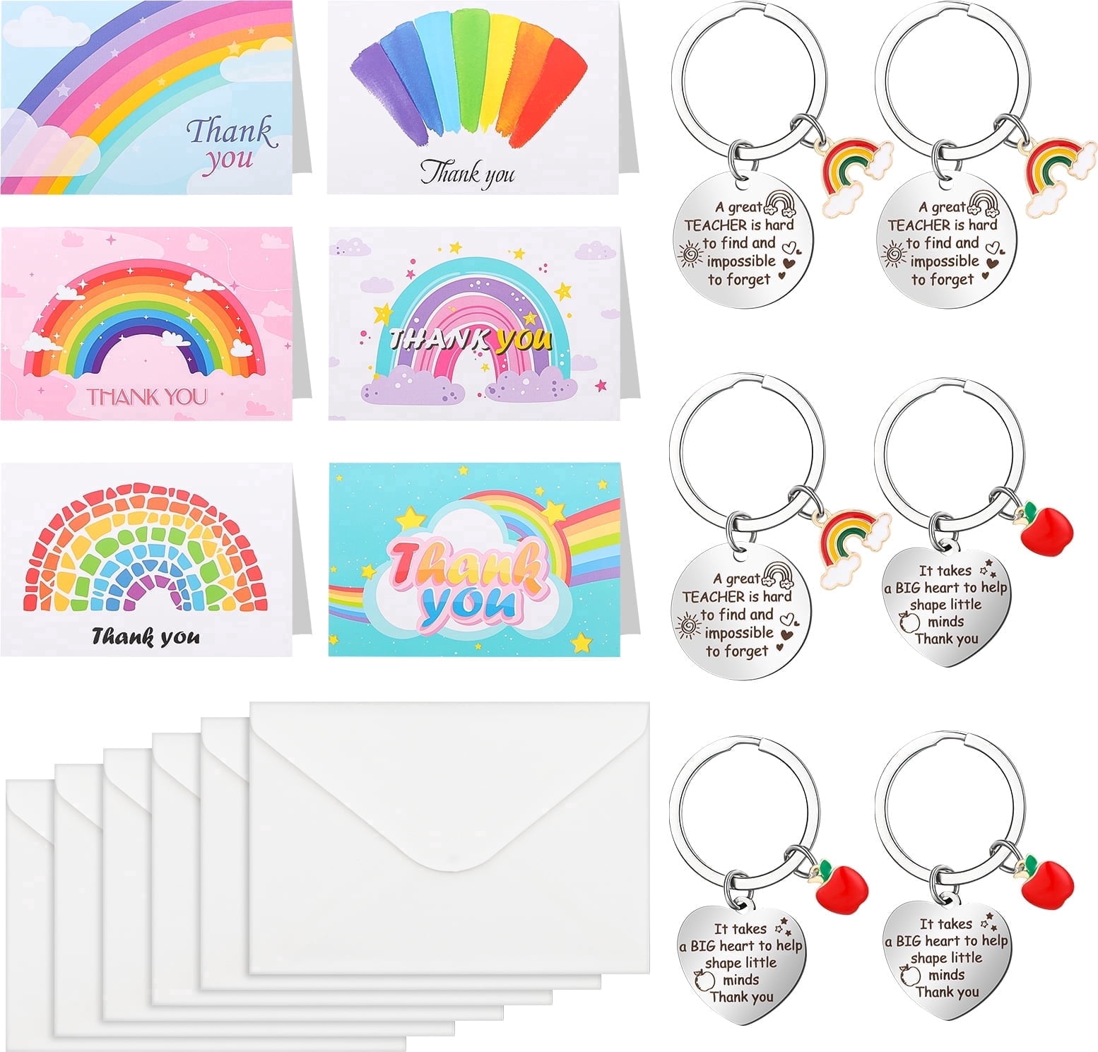 sixwipe 18 Pack Teacher Appreciation Gifts Set, Rainbow Style 4x6 inch ...