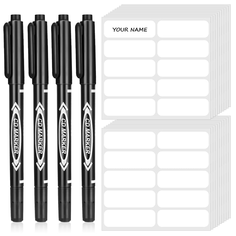 sixwipe 200 Pcs Clothing Labels with 4 Pcs Black Marker Pen, Waterproof ...