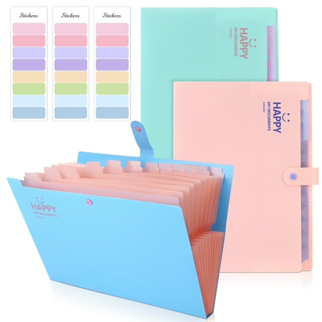 sixwipe 3 Pcs Expanding File Organizer with 12 Pockets, Accordion File ... sixwipe 3 Pcs Expanding File Organizer with 12 Pockets, Accordion File ...