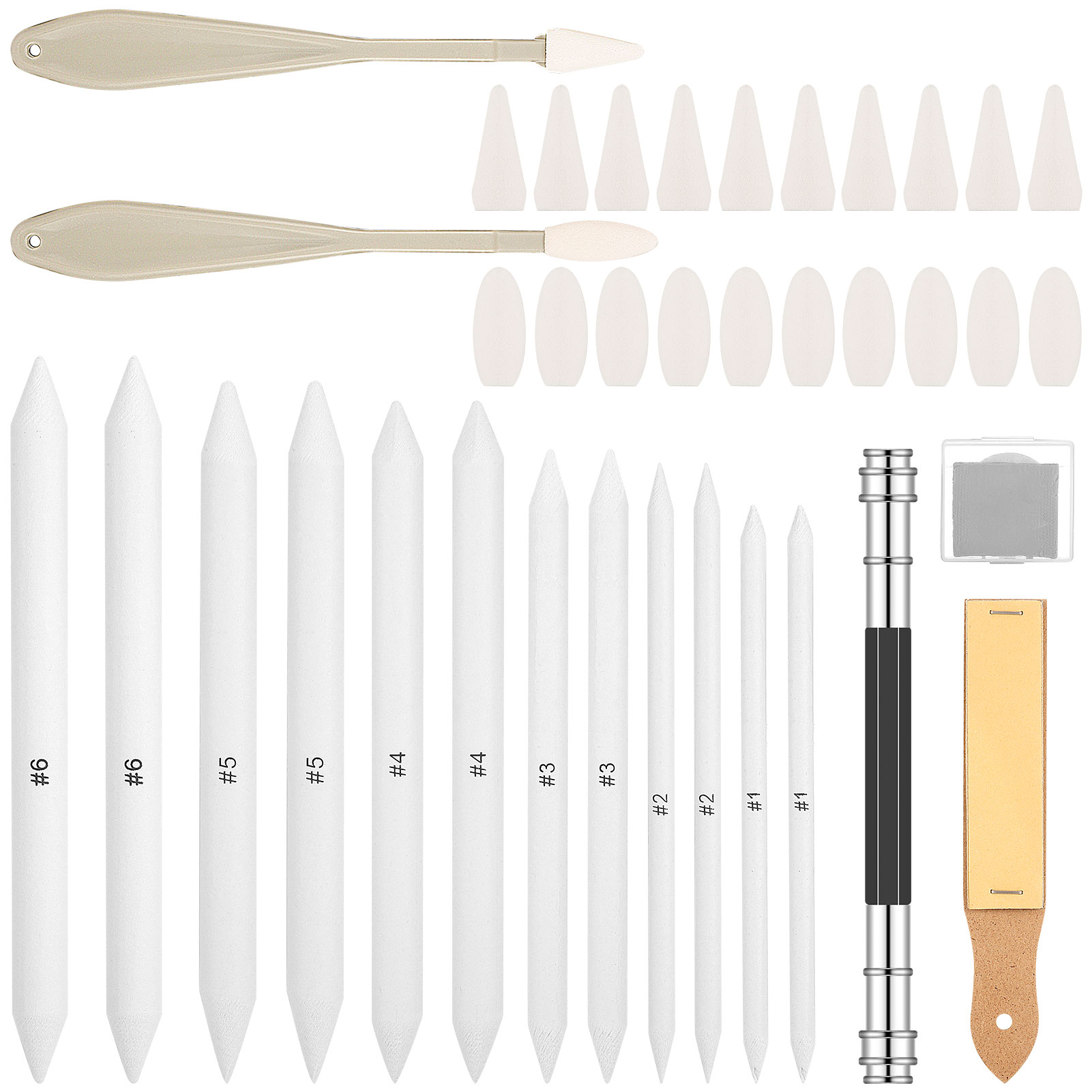 Jack Richeson Single-Pointed End Medium Blending Tortillons, Pack of 12 ...