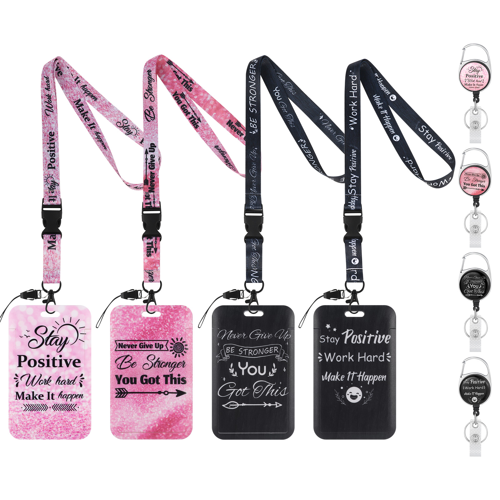 5 Pack - Translucent Badge Reel Holders with Alligator Swivel Clip ...