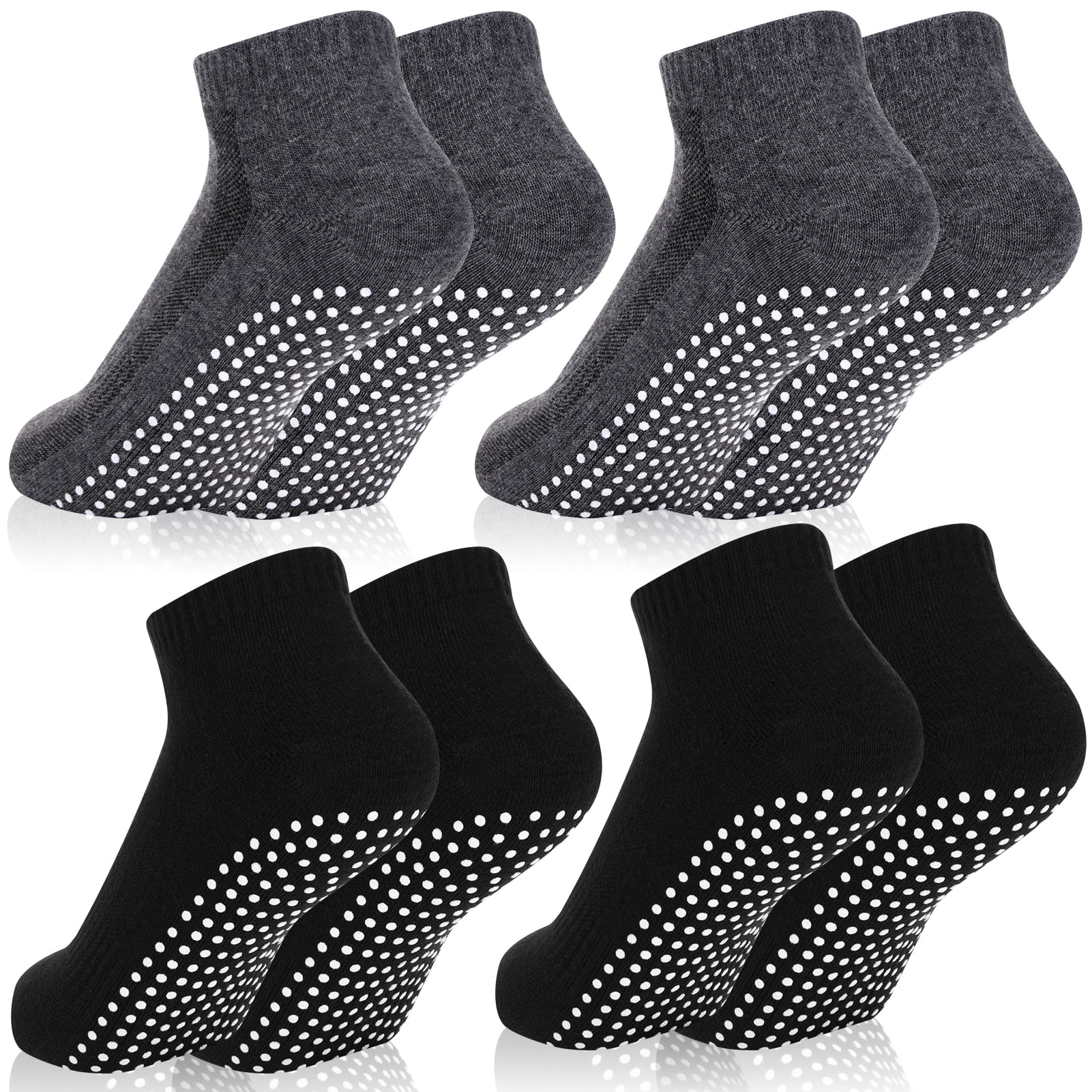 sixwipe Anti Slip Cushioned Yoga Socks with Grip, Breathable Unisex ...