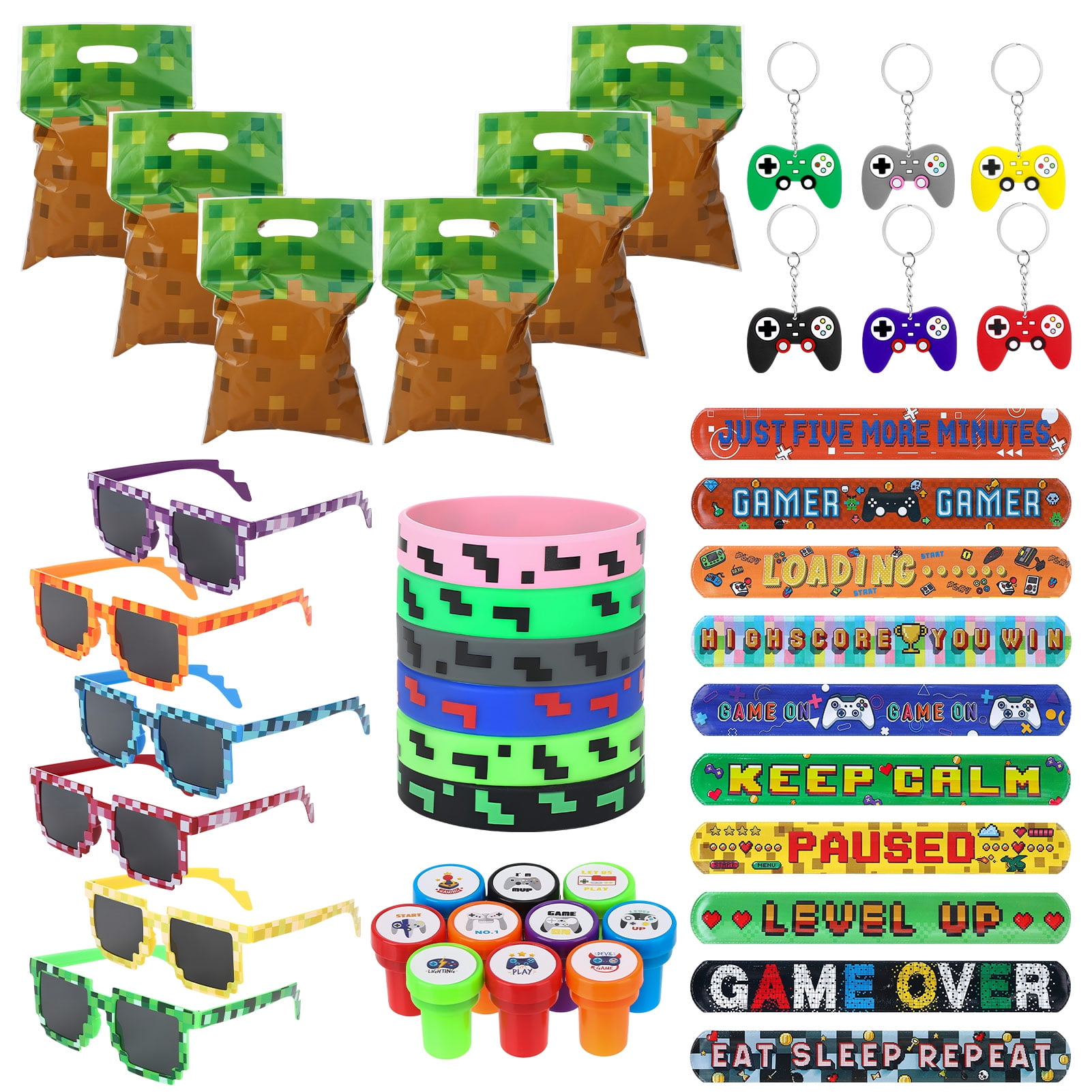 sixwipe 44 PCS Video Game Party Favors for Kids, Including Goodie Bags ...
