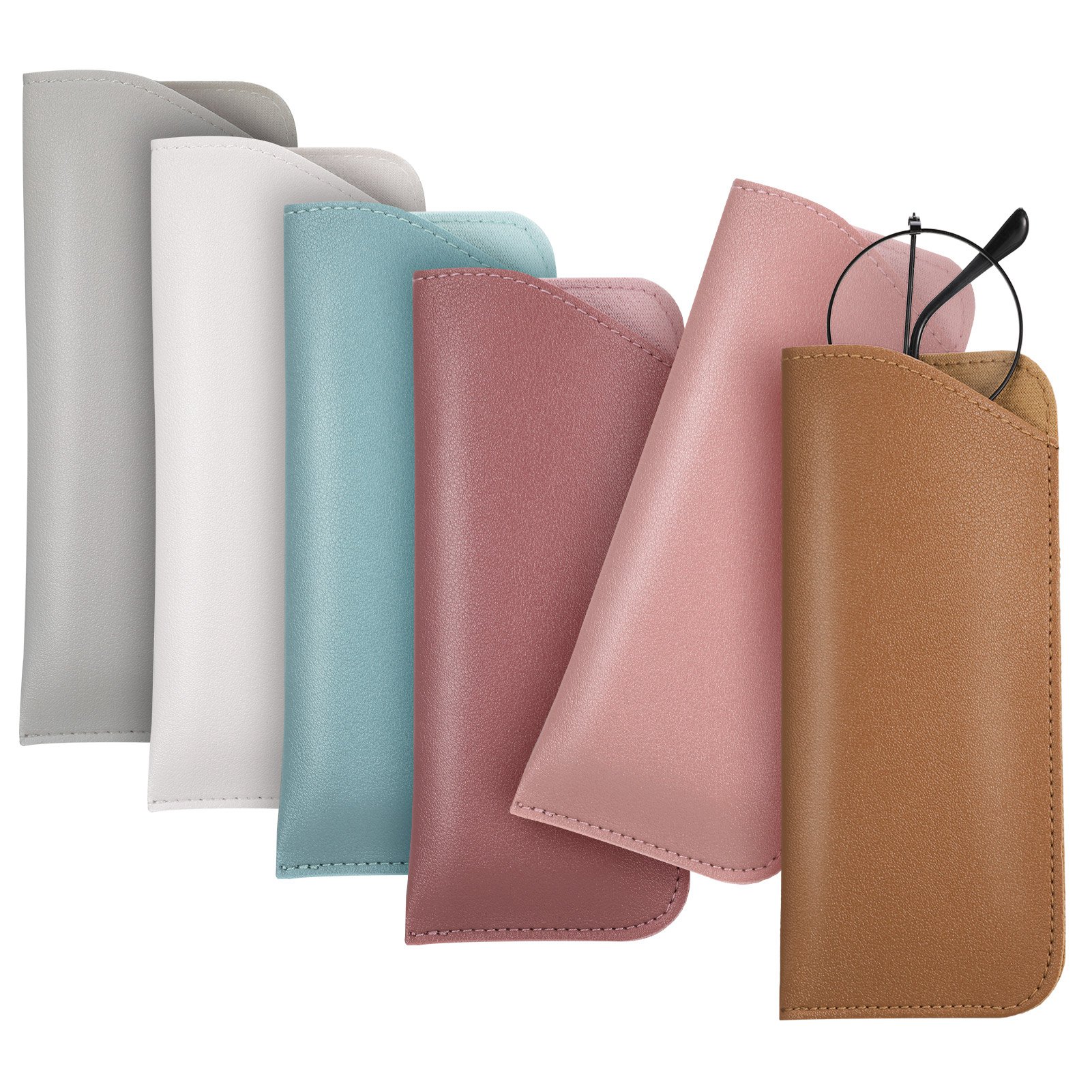 2 Pack Soft Slip In Eyeglass Case For Women, Reading Glasses Case- Pink ...