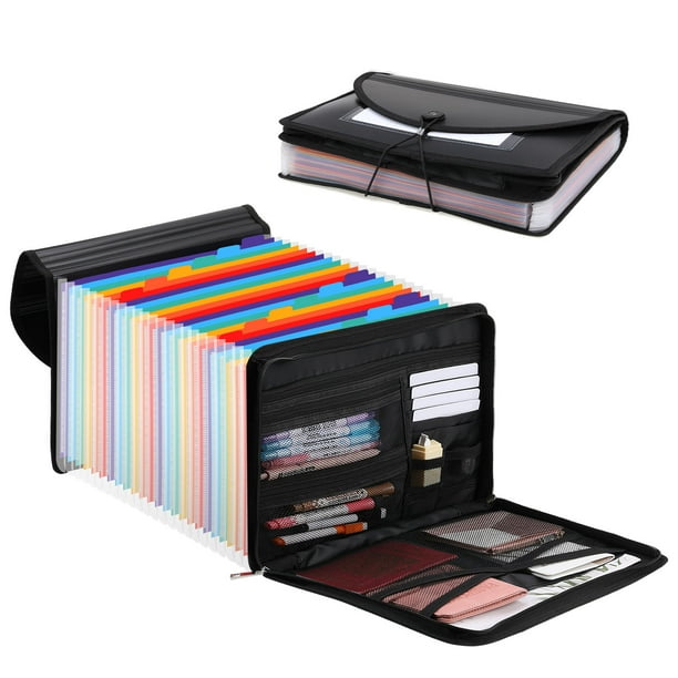 sixwipe Accordion File Organizer, 24 Pockets Expanding File Folder with ...
