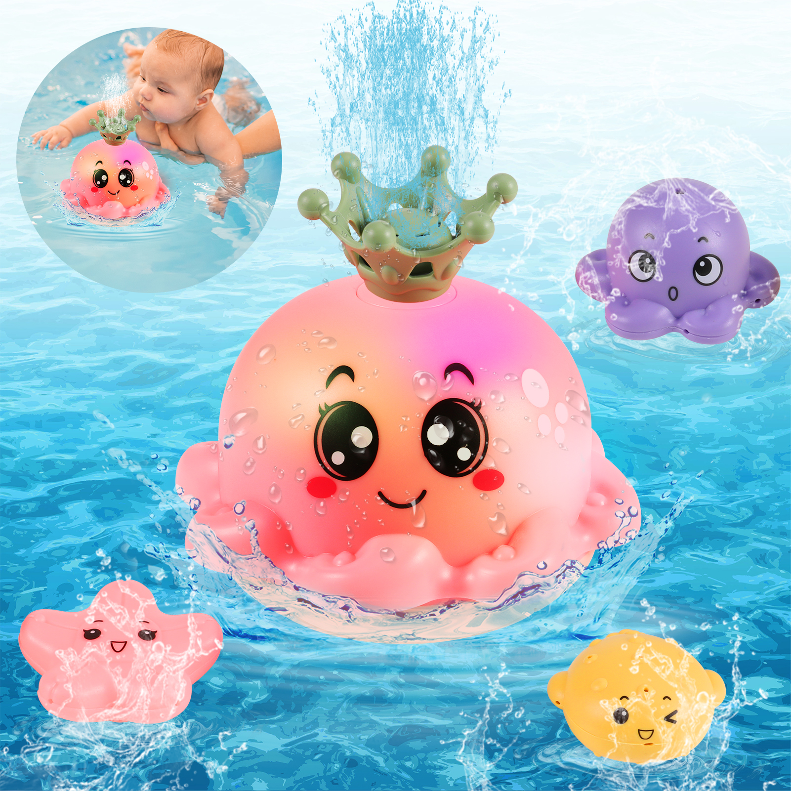 Disney Baby Mickey Mouse Bath Toys - Mickey, Pluto, and Beach Ball Bath ...