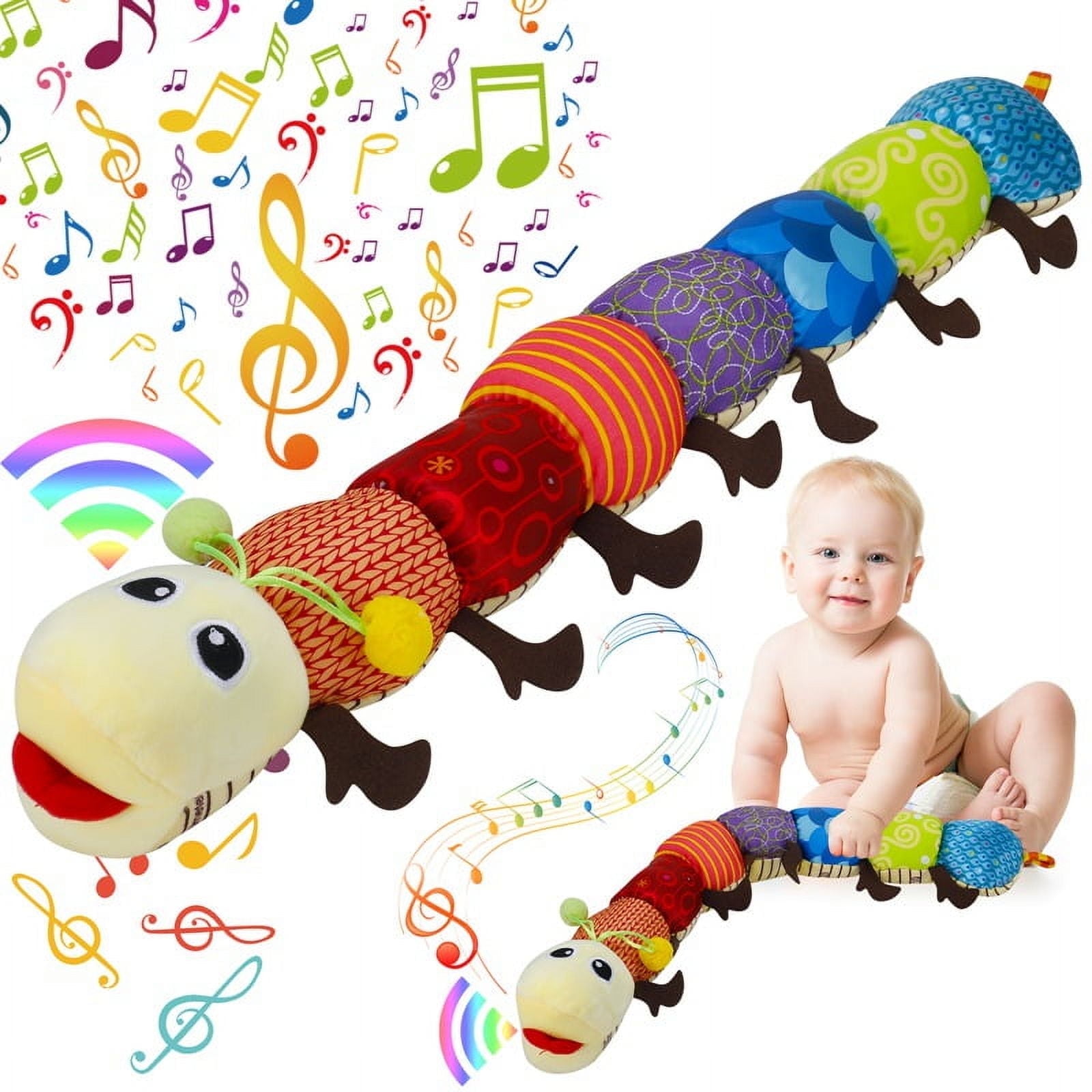 sixwipe Caterpillar Baby Musical Toy, Multicolor Infant Toy Crinkle ...