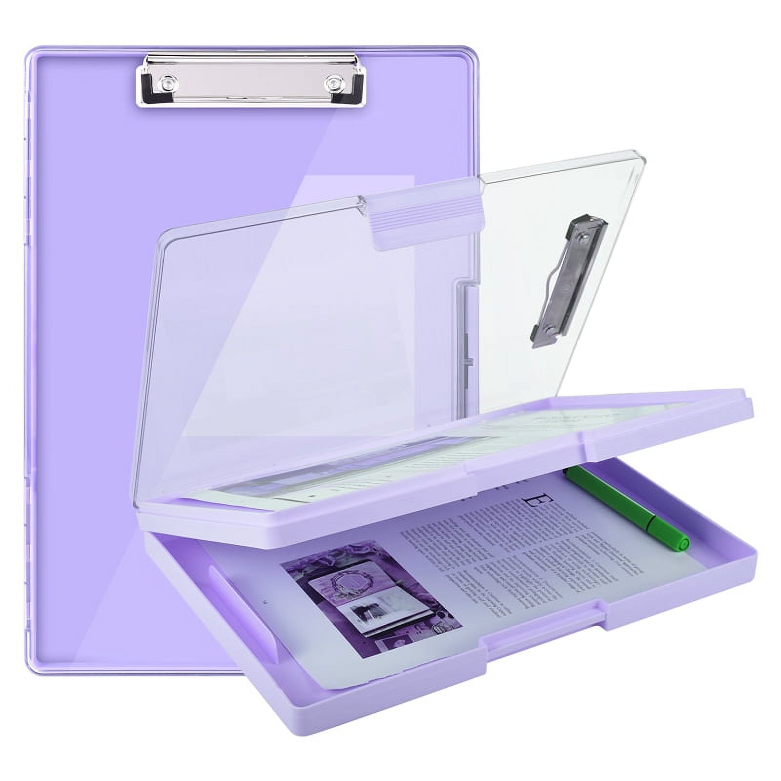 Officemate Slim Clipboard Storage Box, Translucent Purple (83305 ...