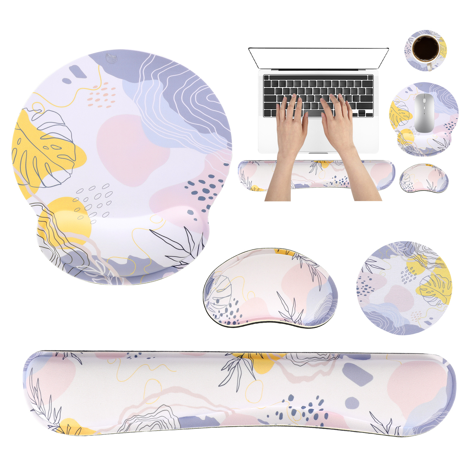 ZIQIAN Ergonomic Mouse Pad with Gel Wrist Rest Support, MousePad with ...