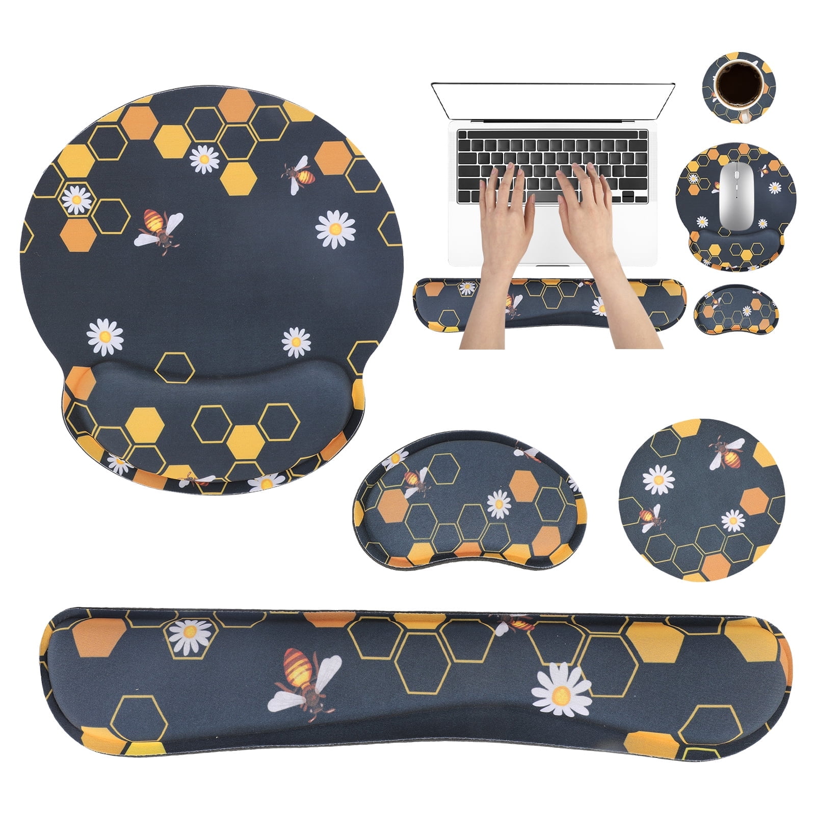 sixwipe Ergonomic Mouse Pad with Wrist Rest, No Slip Keyboard Wrist ...