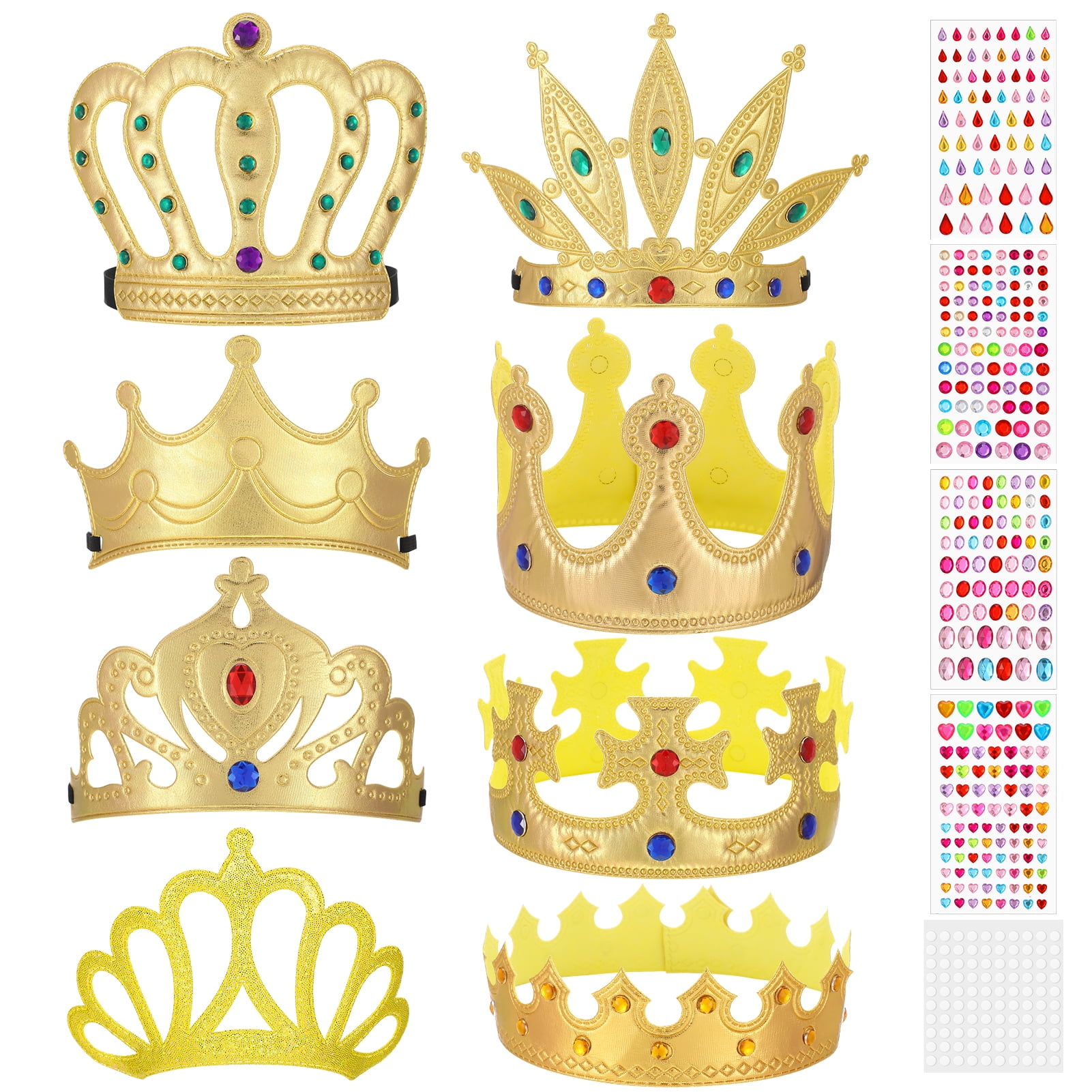 sixwipe 13 Pcs Gold King Crowns Set, DIY Birthday King Crown Craft to ...