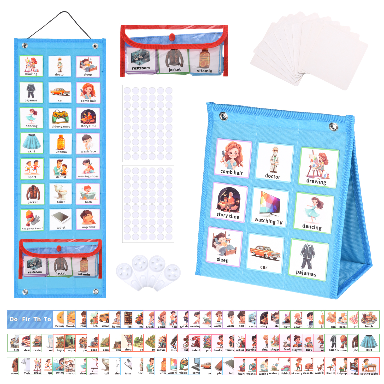 Visual Schedule Calendar Pocket Chart Routine Cards Behavior Visual ...