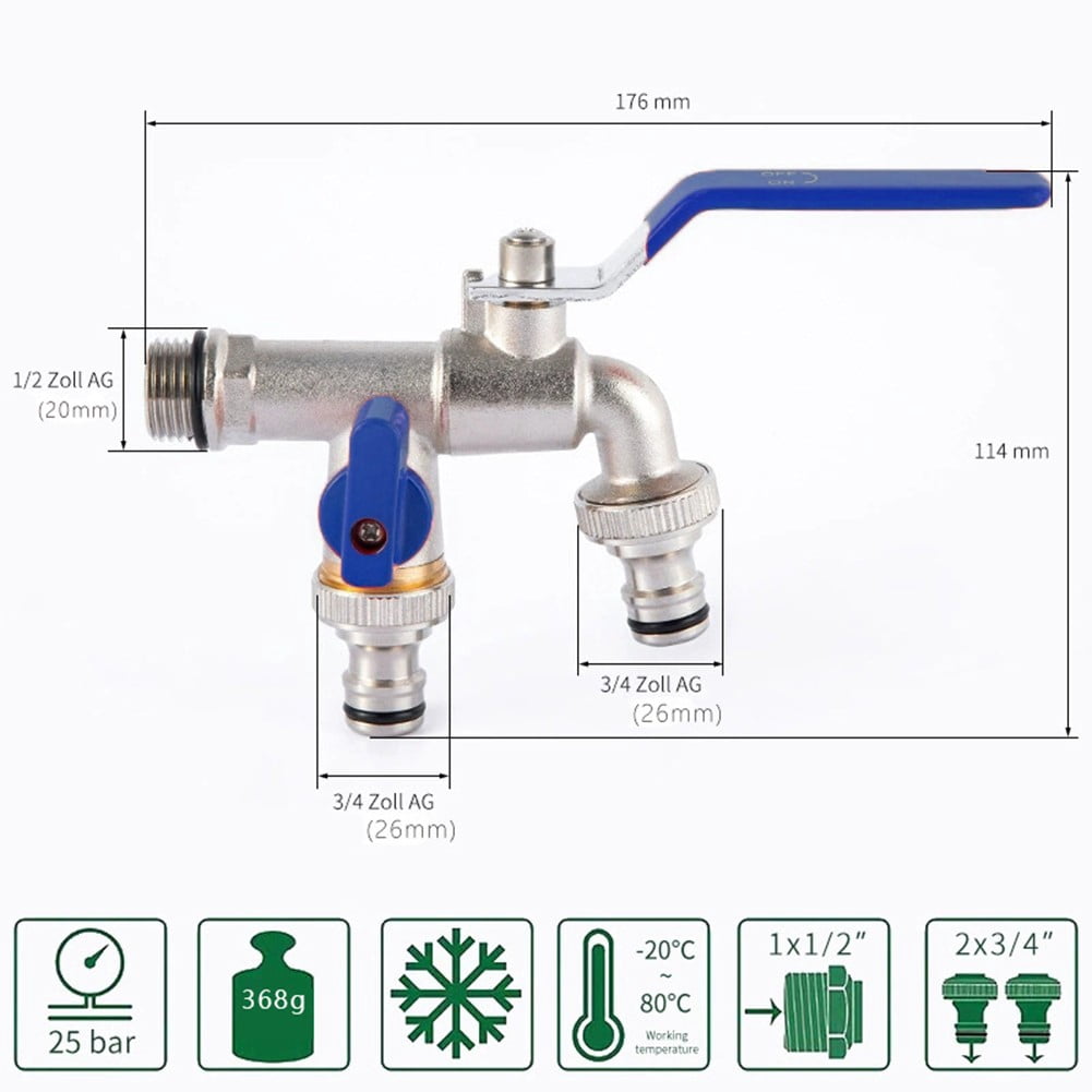 siyin Brass Garden Faucet Hose Connector Replaceable Irrigation ...