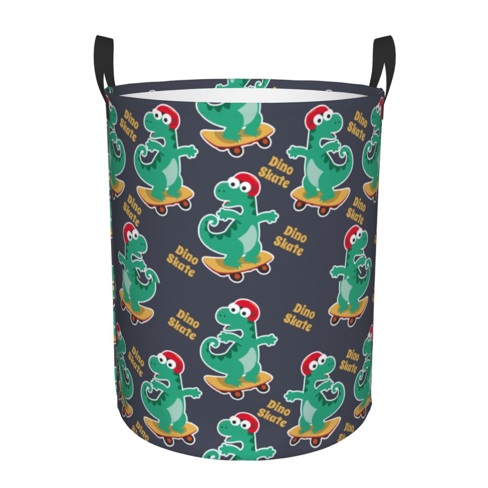 skate cute Dinosaur Laundry Basket with Handles - Freestanding Laundry ...