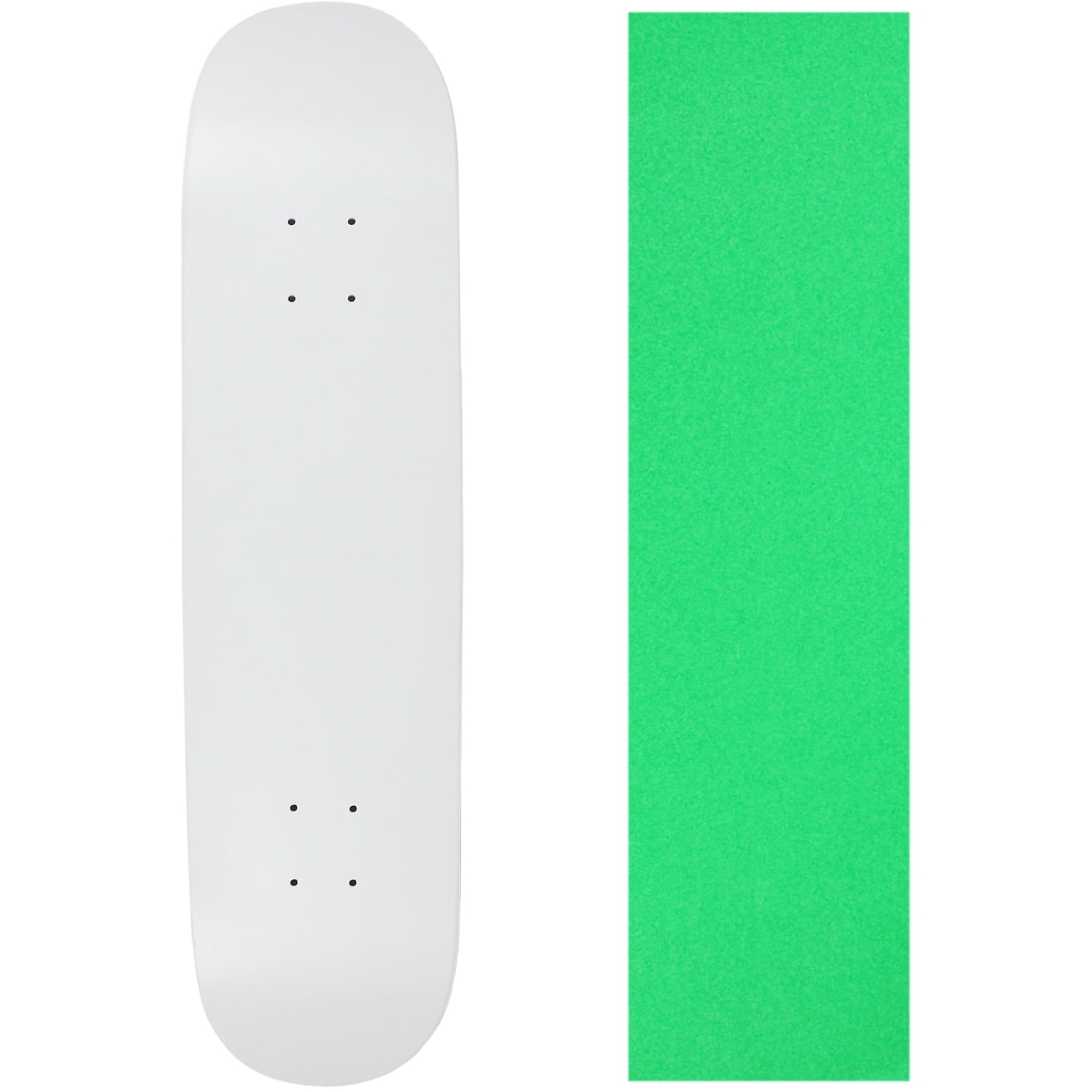 skateboard deck pro 7-ply canadian maple dip white with griptape 7.5 ...