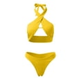 Skfvkab 2023 Solid Color Split Bikini American Sexy Slim Swimsuit Women