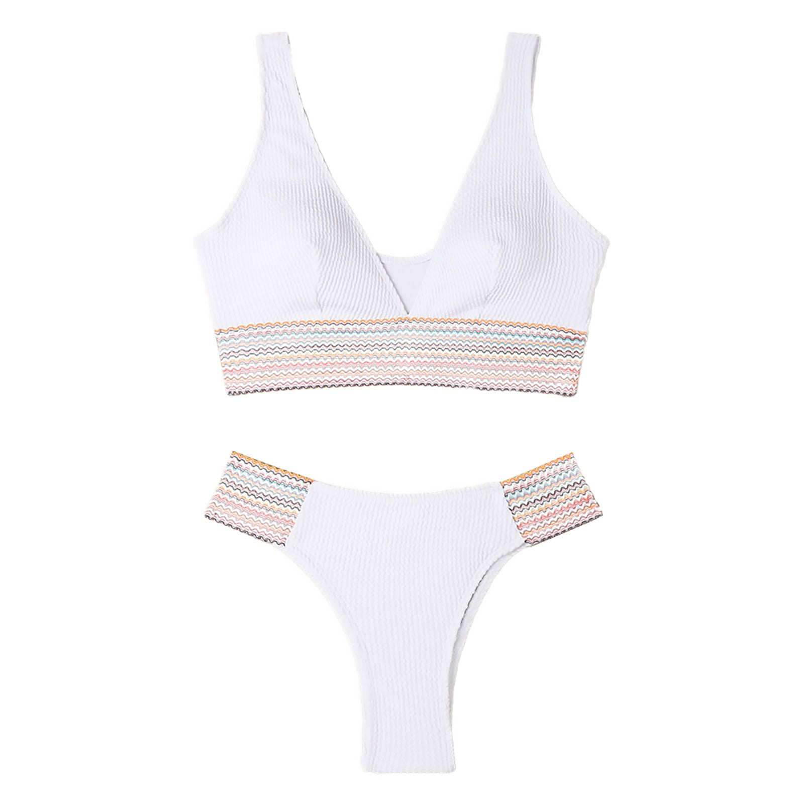 Skfvkab Womens V Neck High Waist Bikini Set Two Piece Swimsuits Push