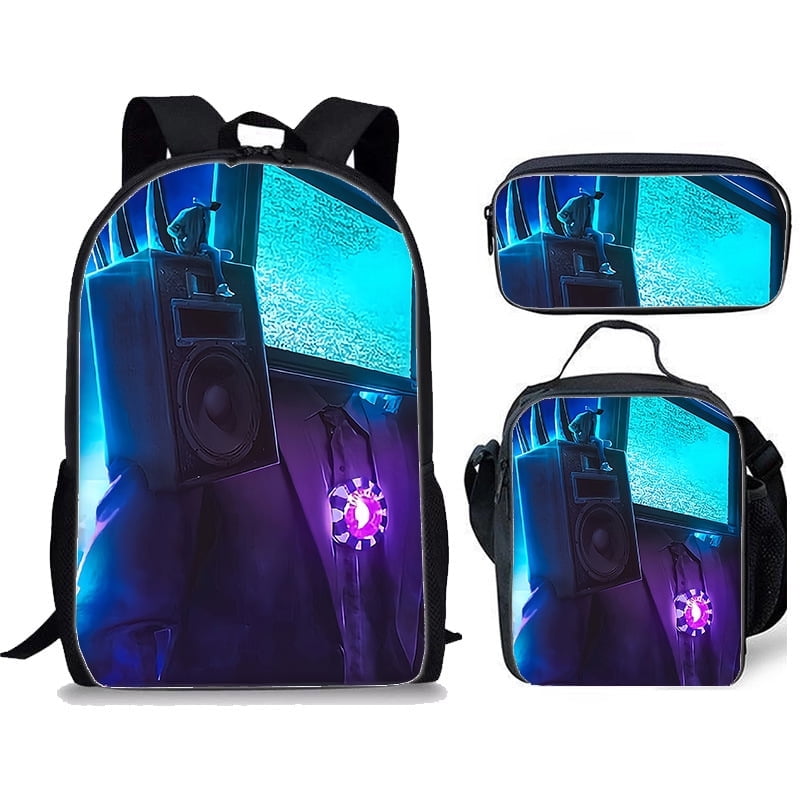 skibidi toilet printed three-piece school bag set for primary school ...