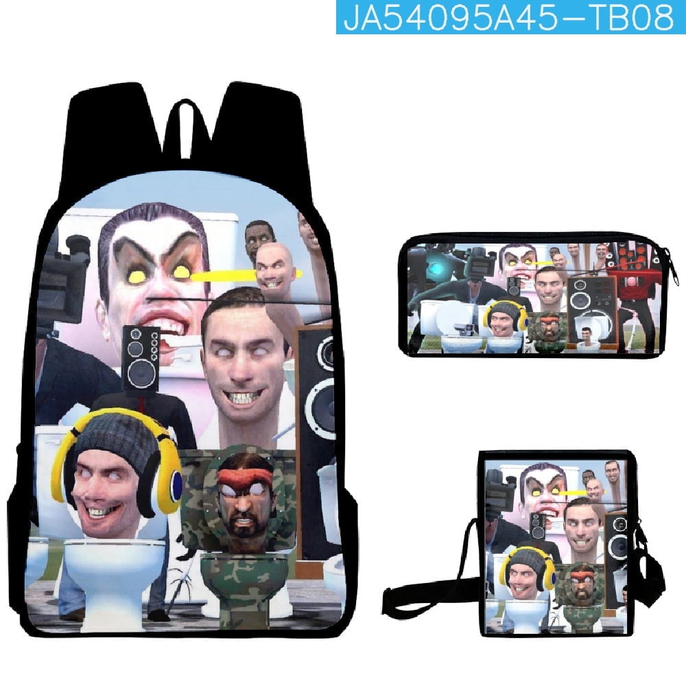 skibidi toilet toilet man spoof schoolbag Student backpack satchel pen ...
