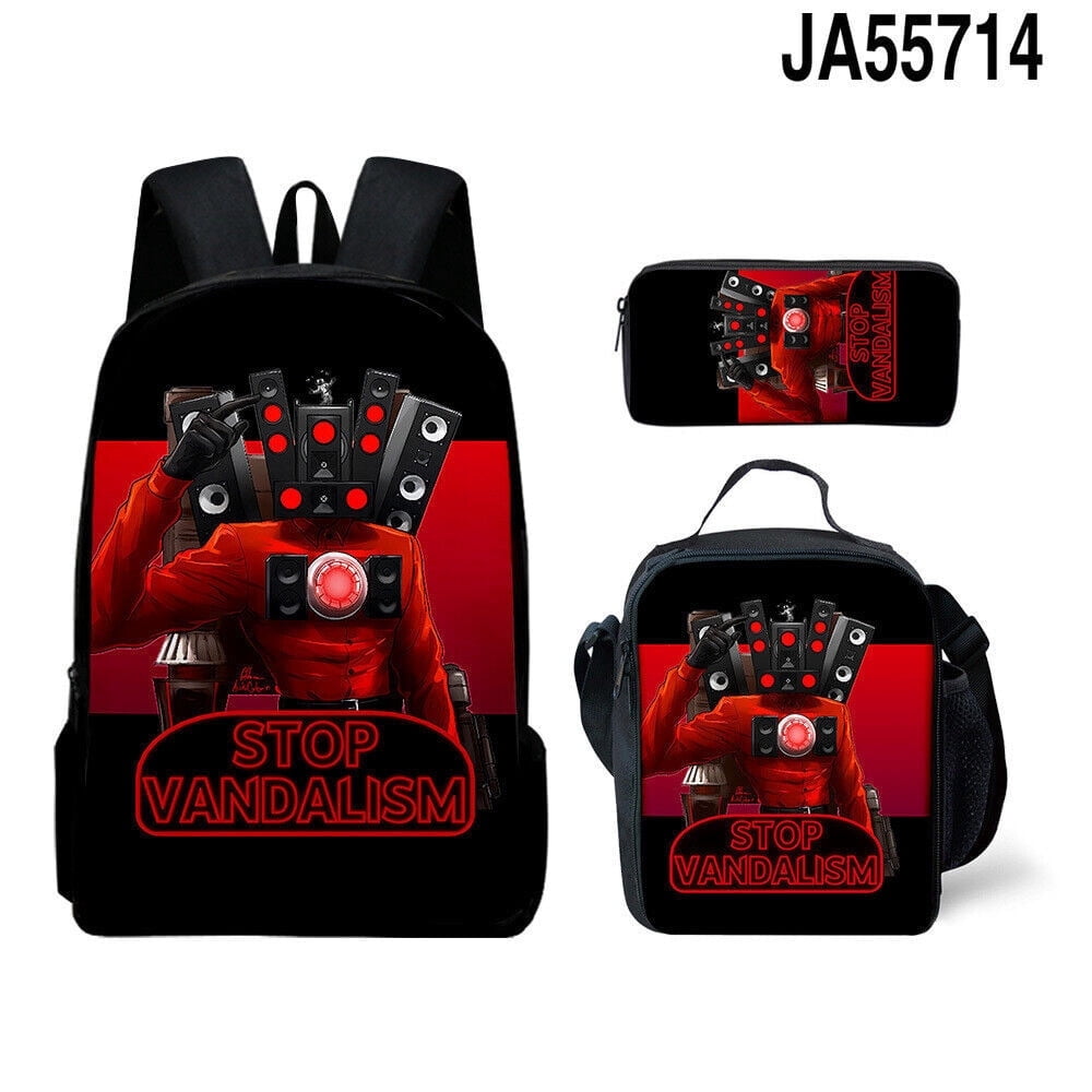 skibidi toilet toilet man spoof schoolbag Student backpack satchel pen ...