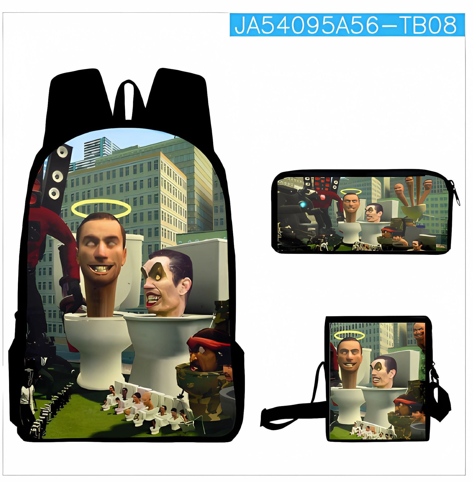 skibidi toilet toilet man spoof schoolbag Student backpack satchel pen ...