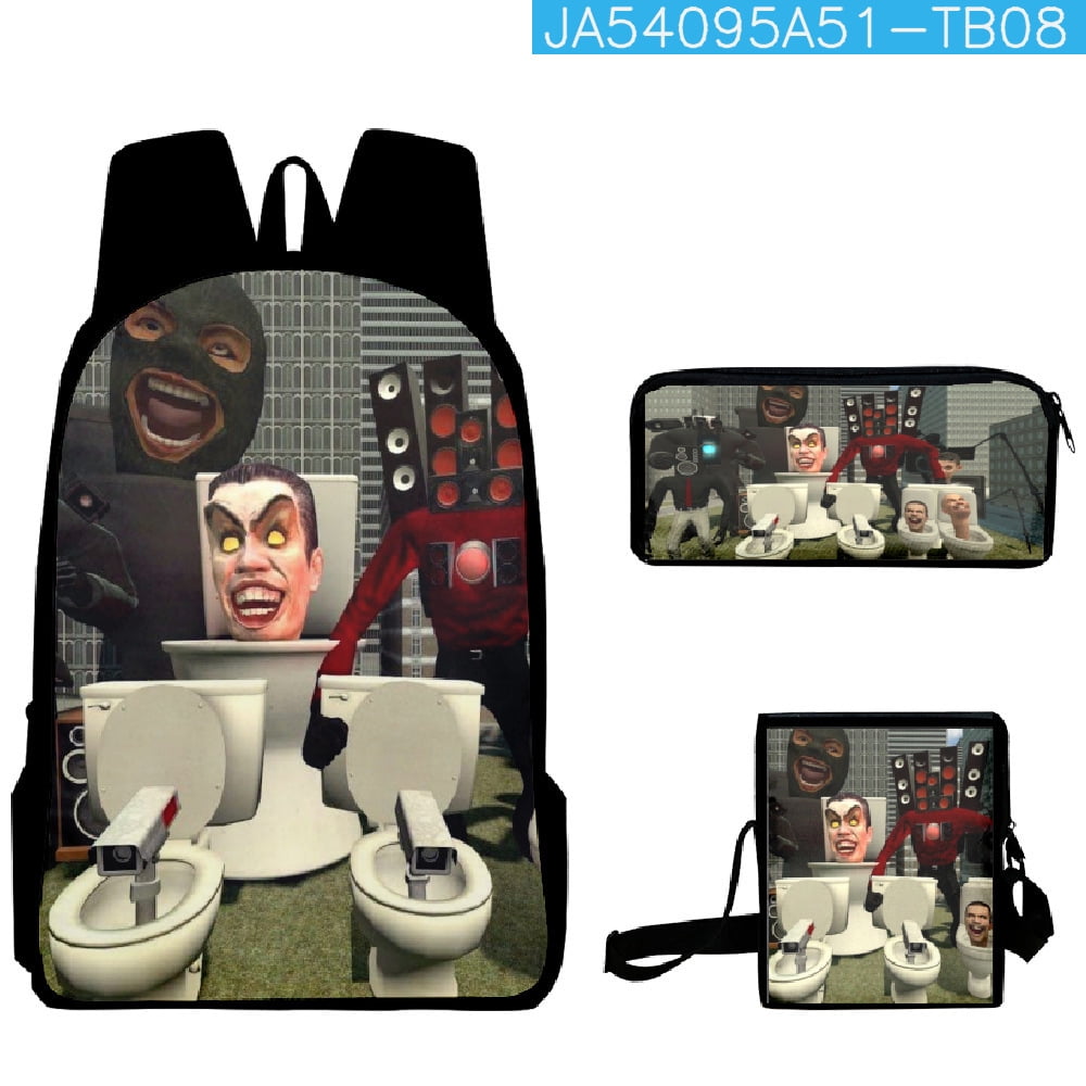 skibidi toilet toilet man spoof schoolbag Student backpack satchel pen ...