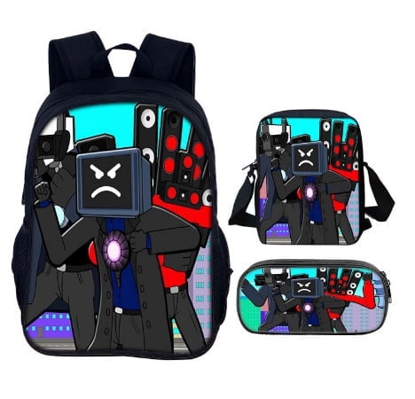 skibidi toilet toilet man spoof schoolbag Student backpack satchel pen ...