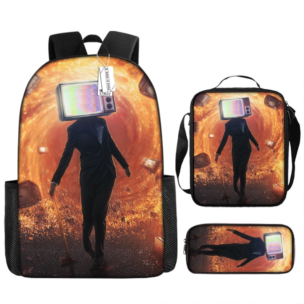 skibidi toilet toilet man spoof schoolbag Student backpack satchel pen ...
