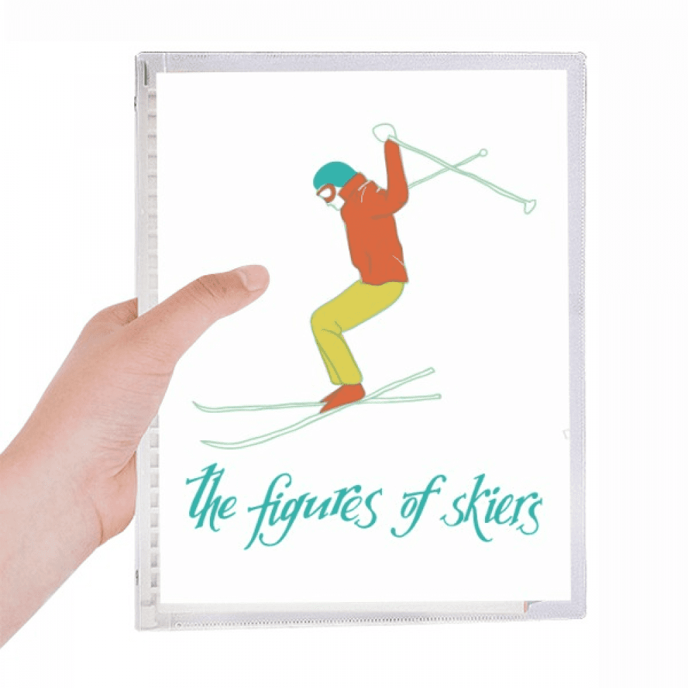 skiing ski board winter sport illustration notebook loose diary ...