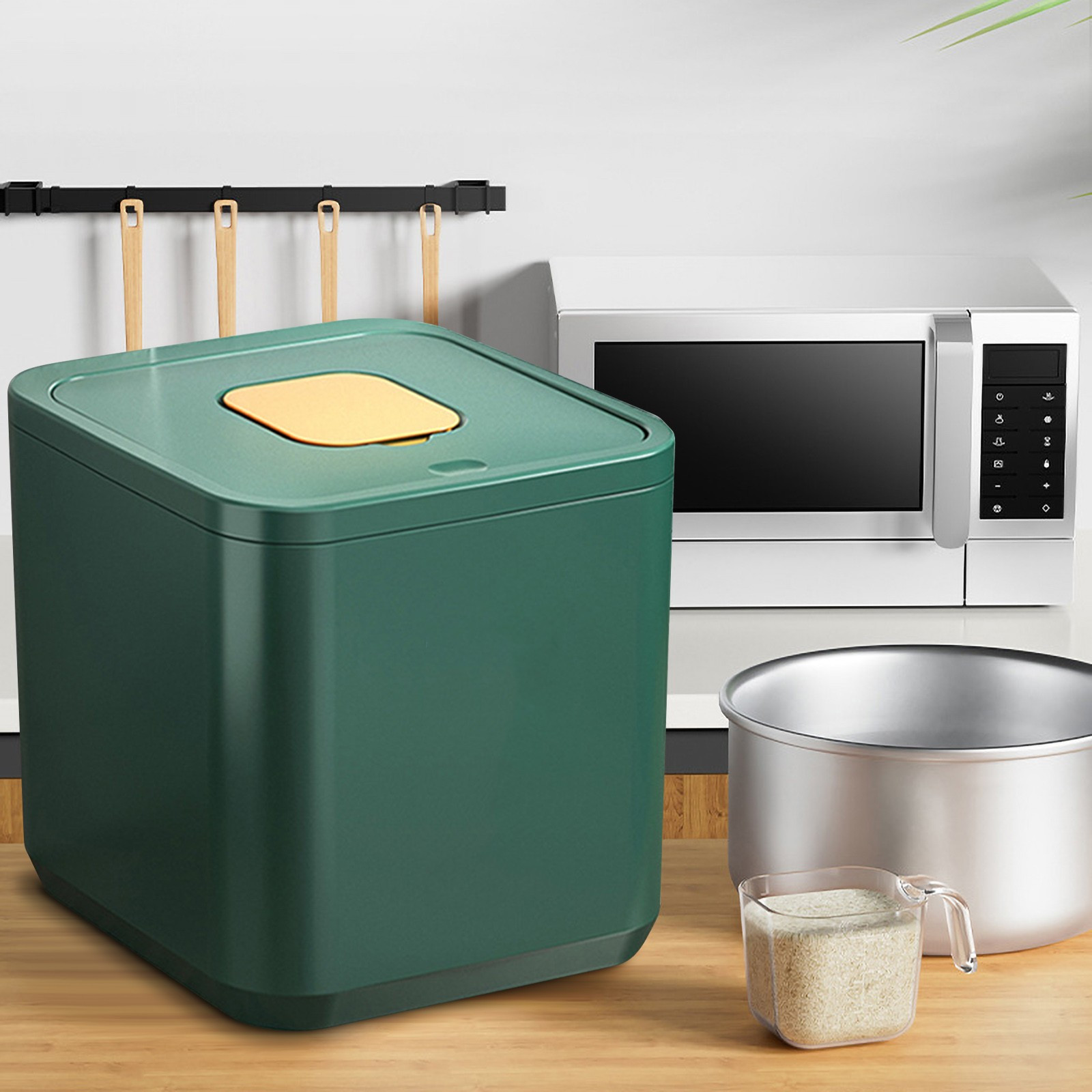 skpabo Airtight Rice Dispenser,Cover Rice Bucket For Cereal Grain Flour ...