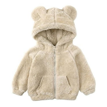 PiGOGI Boys Girls Fleece Jacket with Hood Winter Warm Zip Up Coat Toddler Kids Outerwear Long ...
