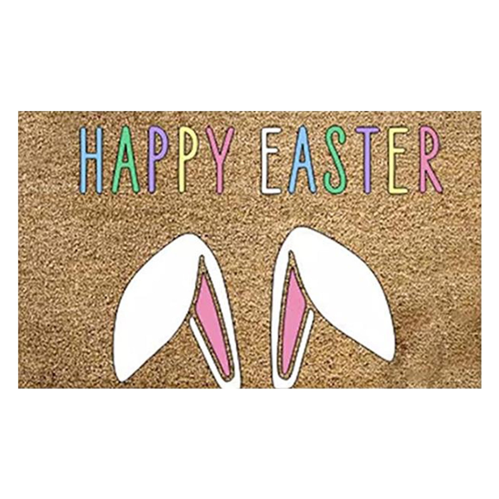 skpabo Easter Print Doormat Easter Eggs Rabbit Print Entryway Front ...