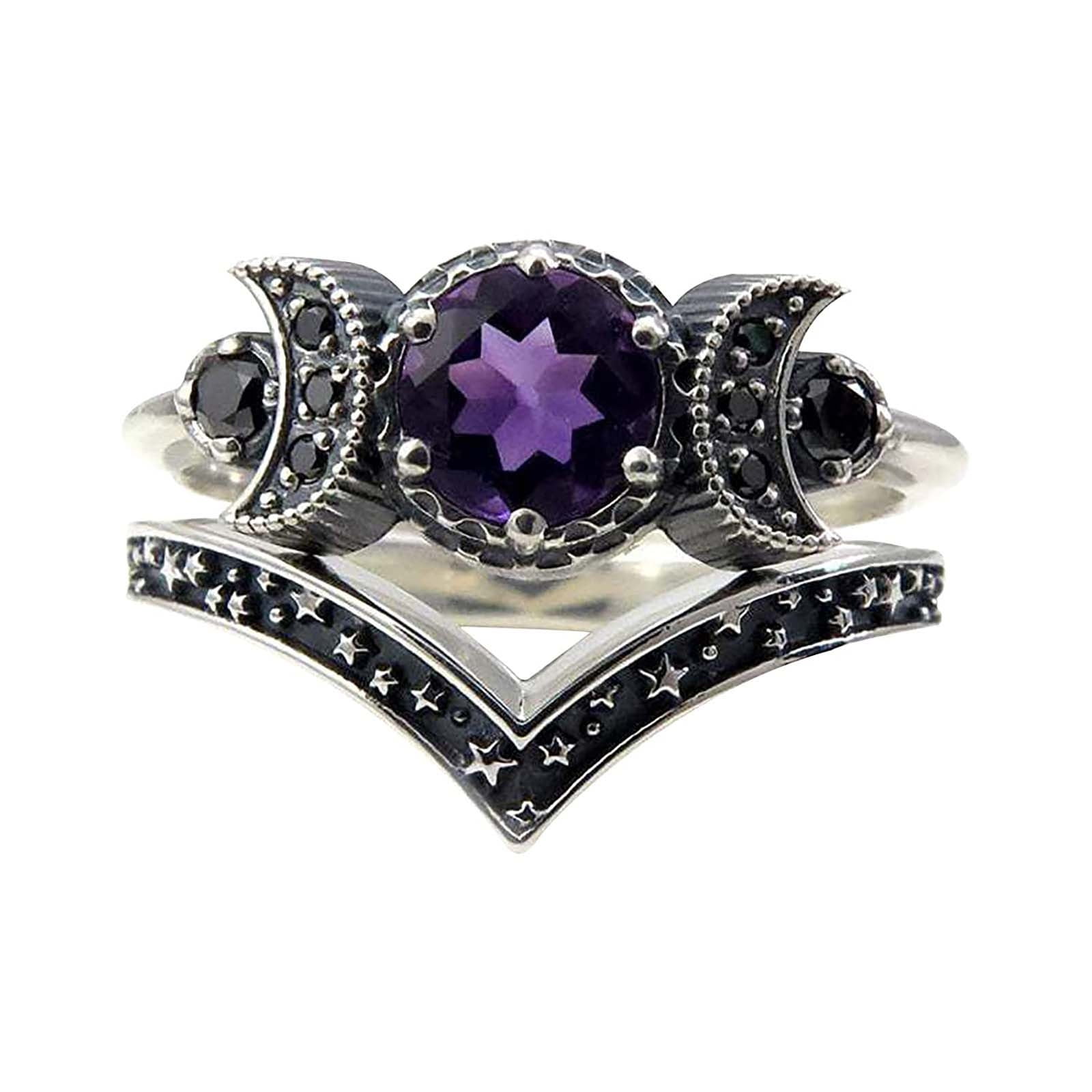 skpabo Gothic Jewelry Black Skull Rings Biker Rings Vampire Accessories ...