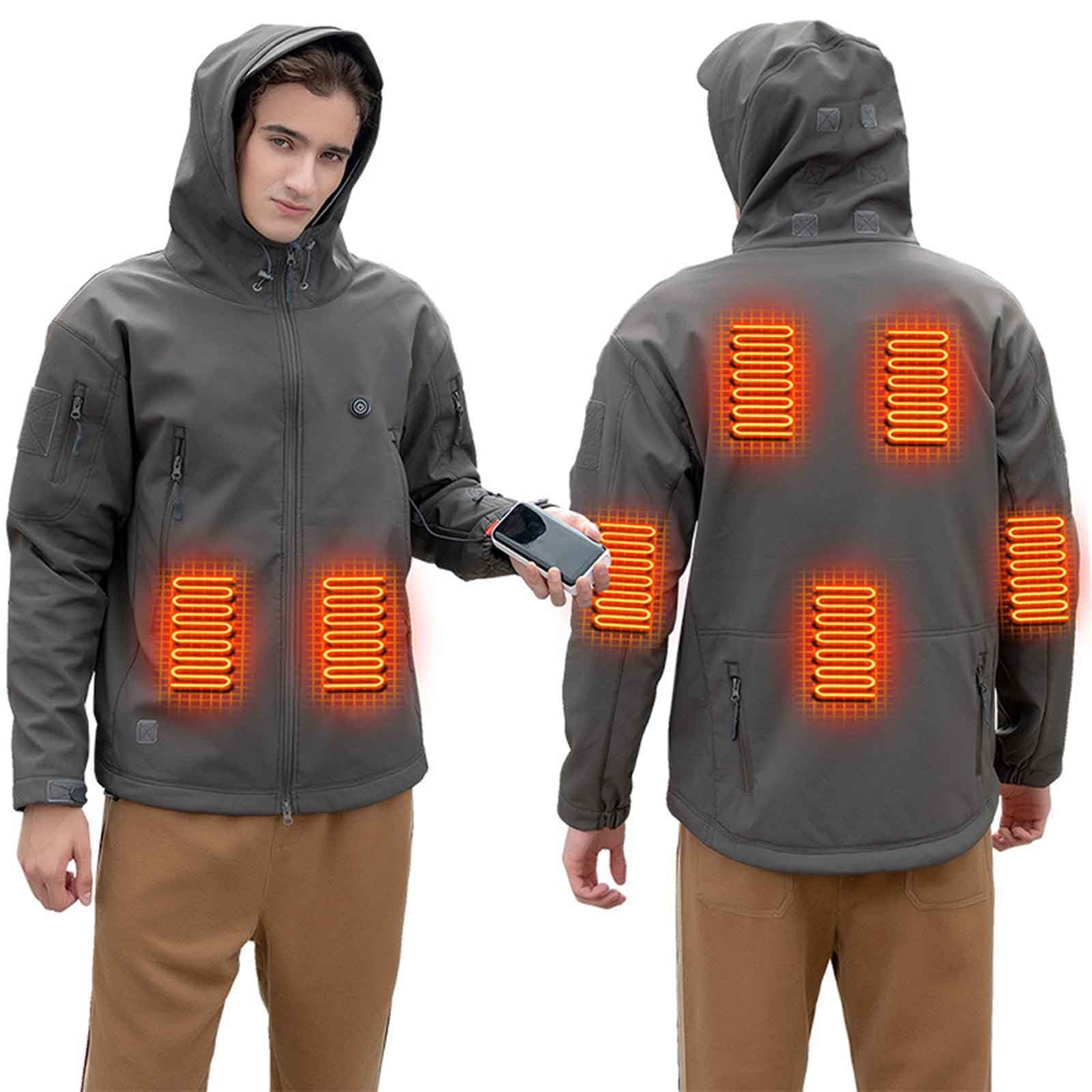 skpabo Heated Body Warmer Mens Camo Heated Jacket Zip Up USB Charging ...